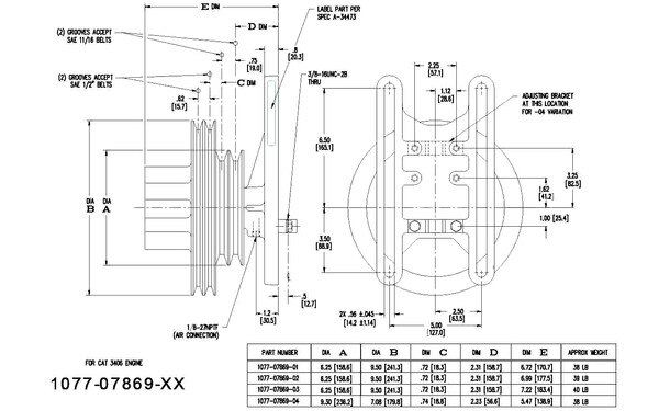 1077-07869-02 - Kit Masters - Fan Hub Assy