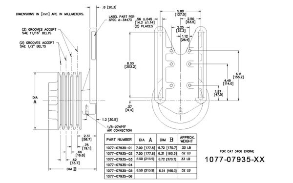 1077-07935-01 - Kit Masters - Fan Hub Assy