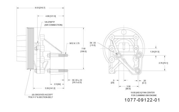 1077-09122-01 - Kit Masters - Fan Hub Assy