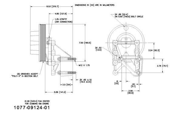 1077-09124-01 - Kit Masters - Fan Hub Assy