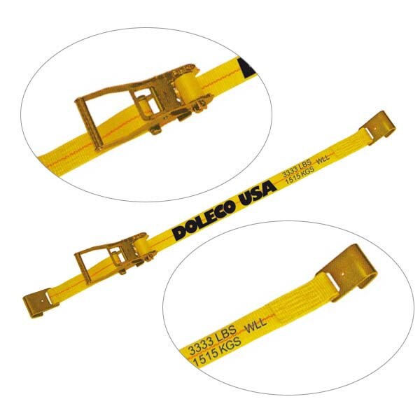 23404330 - Doleco Usa Inc - 3" X 30' Ratchet Strap W/ Fla