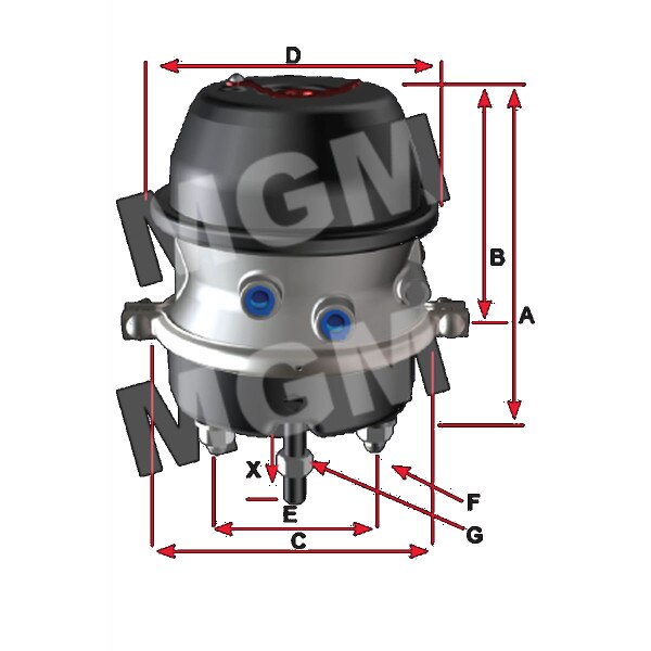 3430851X - Mgm Brakes - Mgm Tr3030 S-Cam Brake Chamber