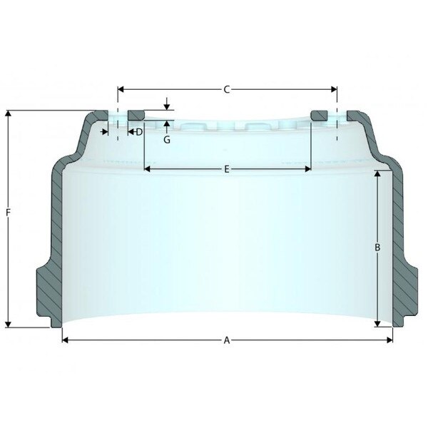 3600Ax - Gunite - Premium Brake Drum, 16.50 X 7.00