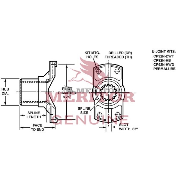 92NYS3225 - Meritor - End Yoke