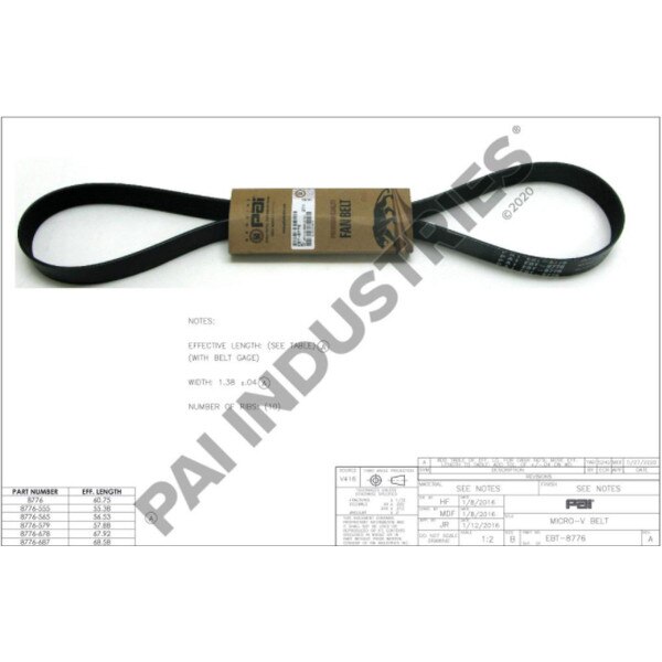 Ebt-8776 - Pai Industries - Pai Industries Mack Serpentine Belt
