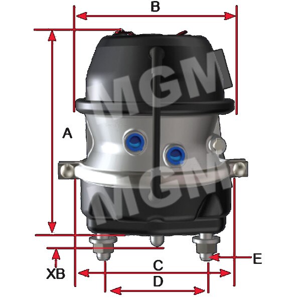 Trb1824Dt051 - Mgm Brakes - Mgm Trb1824Dt Air Disc Brake, Double Diaph ...